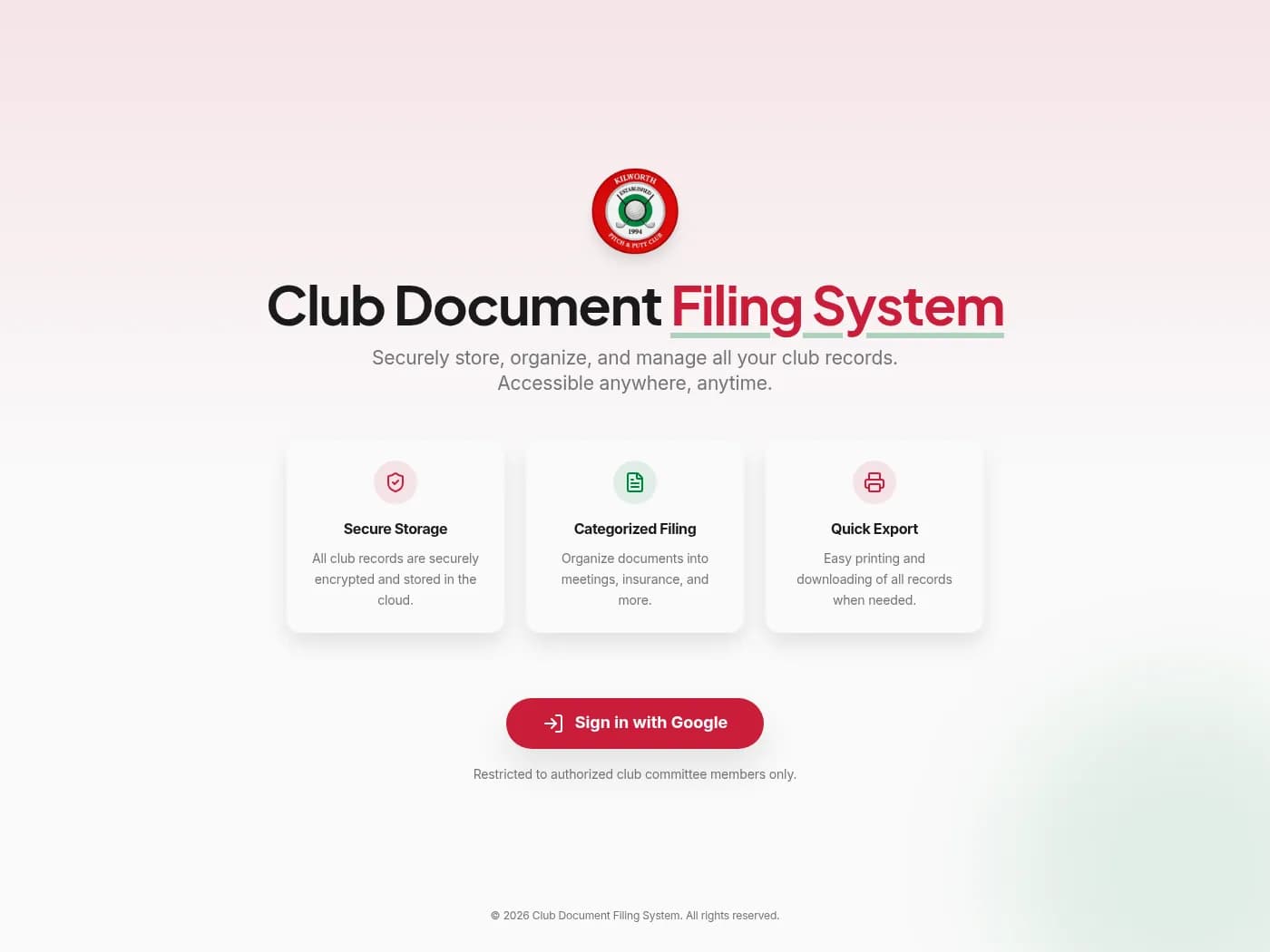 ClubDocs Organizer