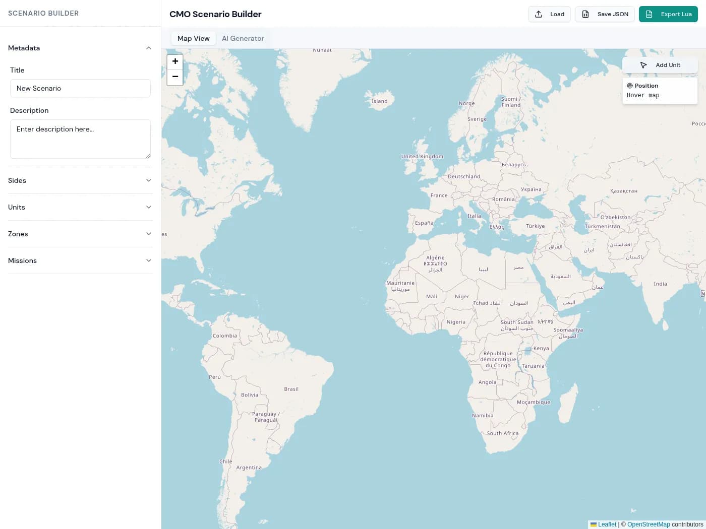 CMO Lua Scenario Builder