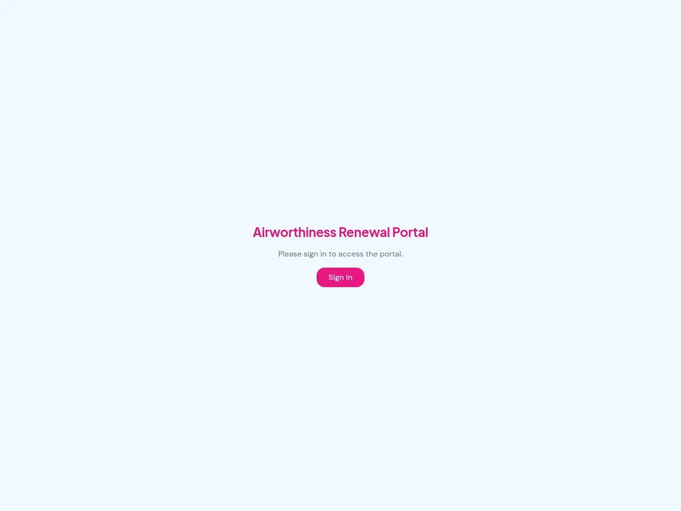 Airworthiness Renewal Portal