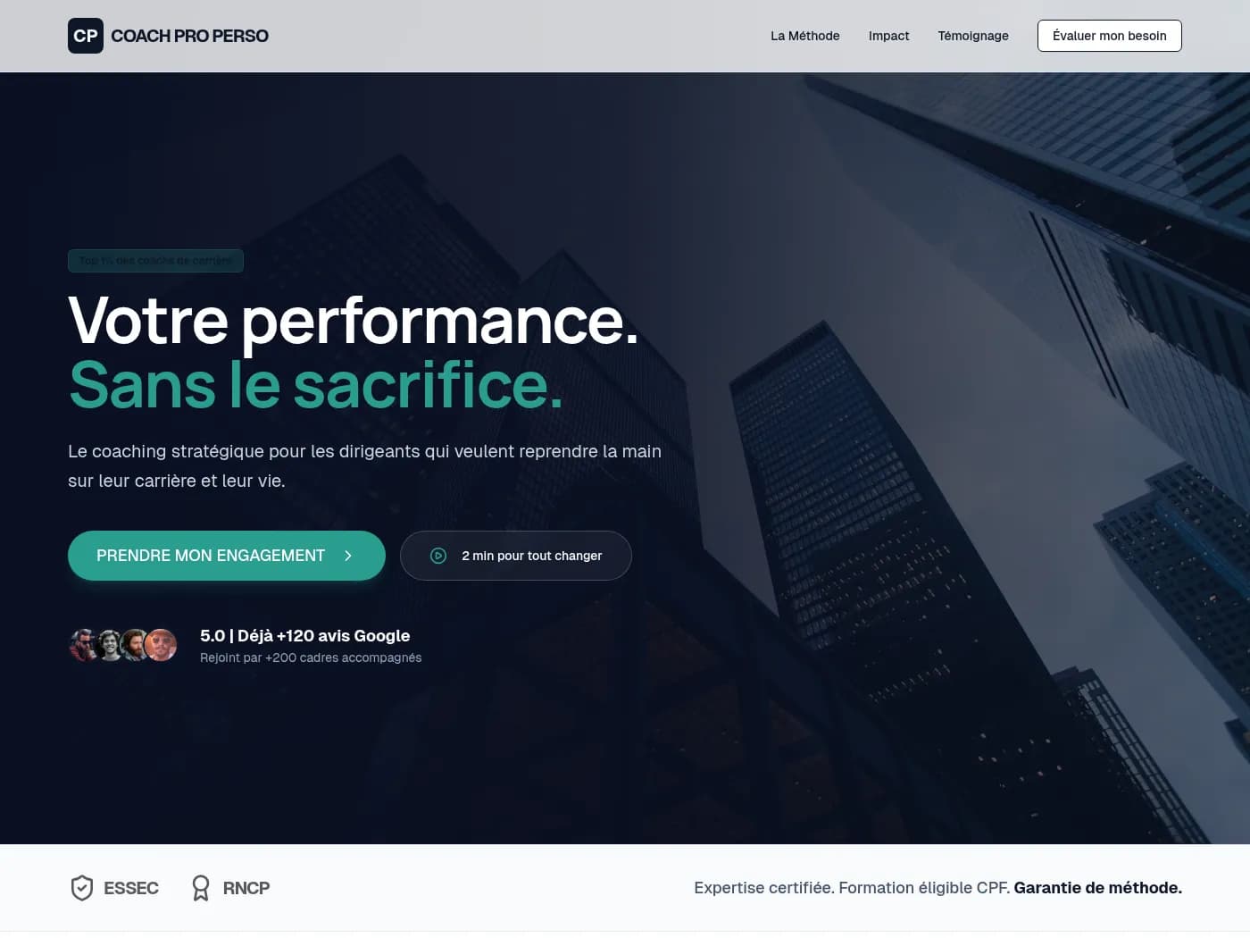 Coach Impact Landing Page