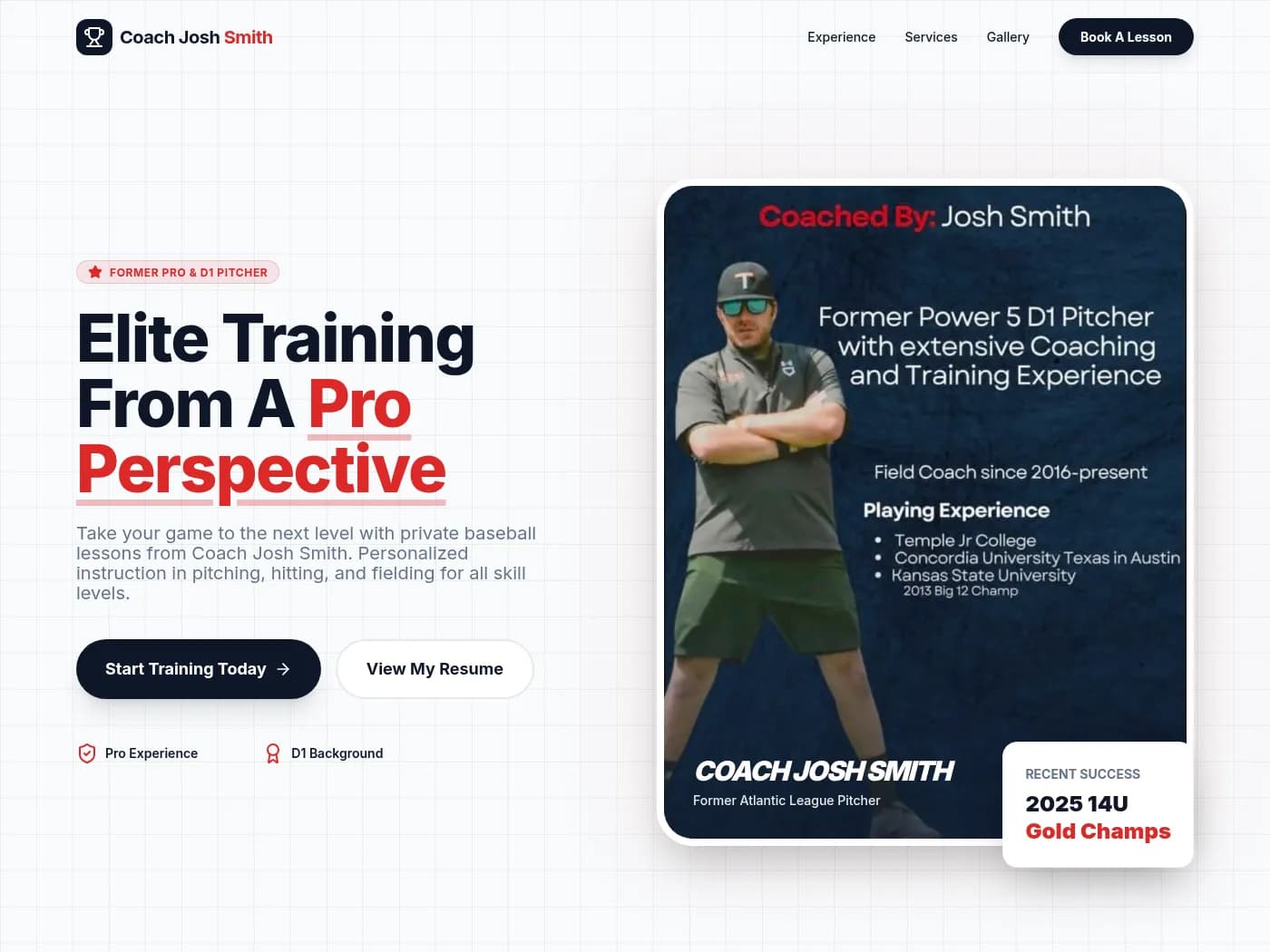 Coach Josh Baseball Lessons