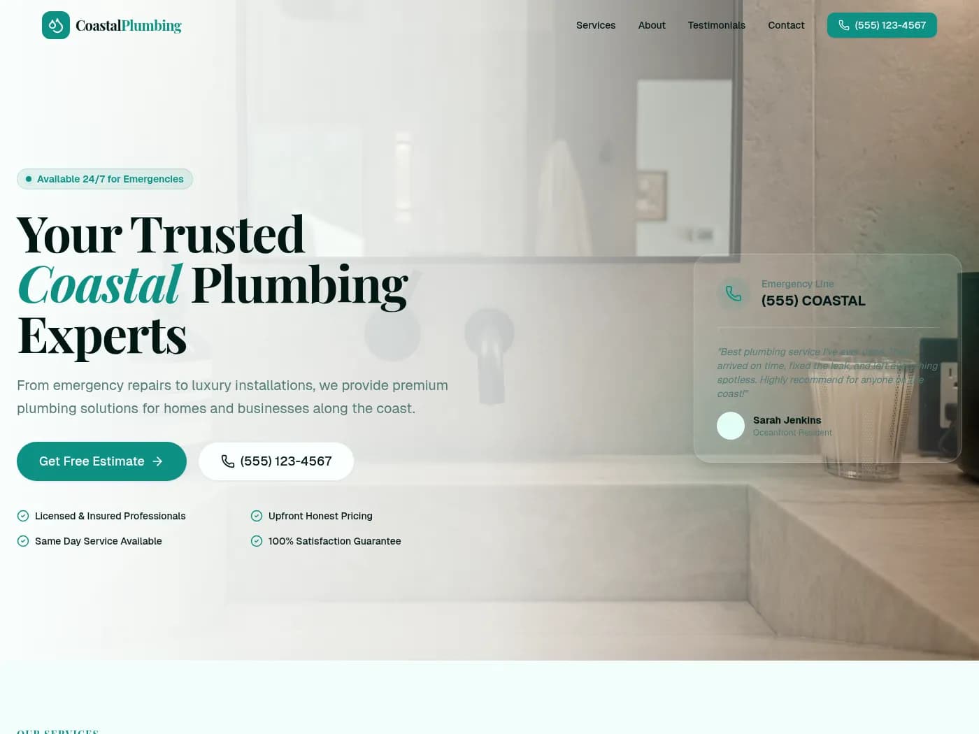 Coastal Plumbing Website