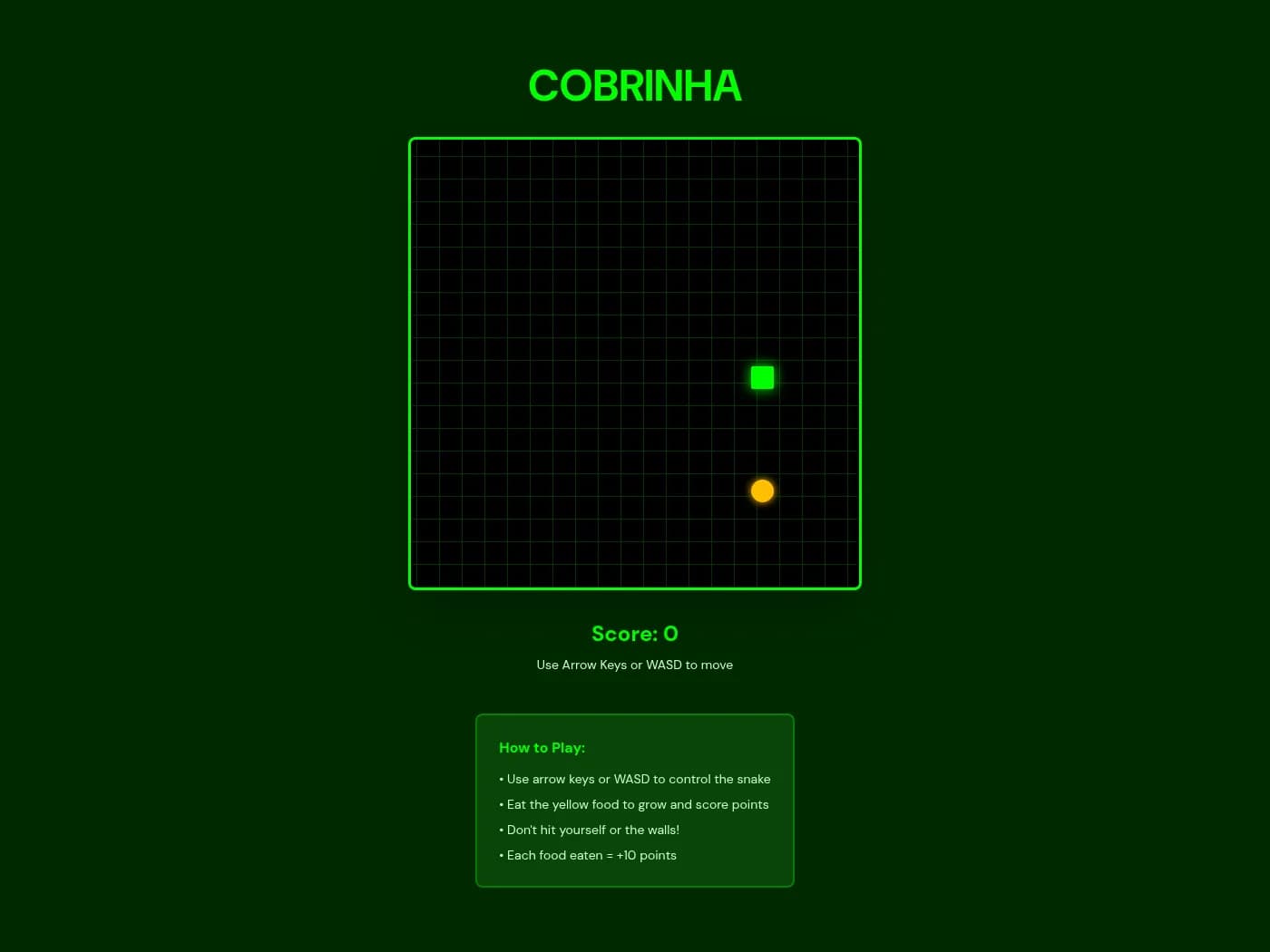 Cobrinha Game