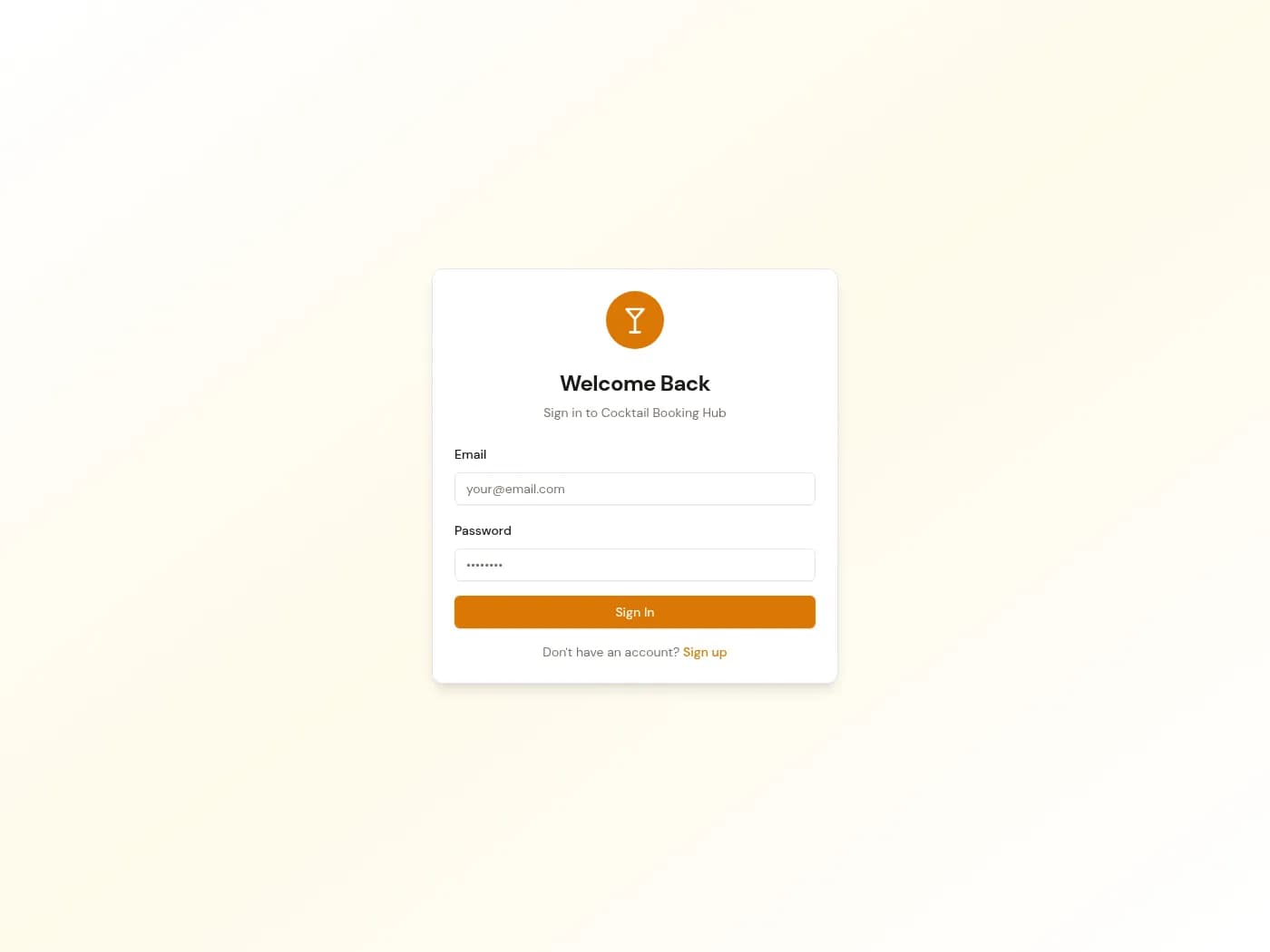 Cocktail Booking Hub