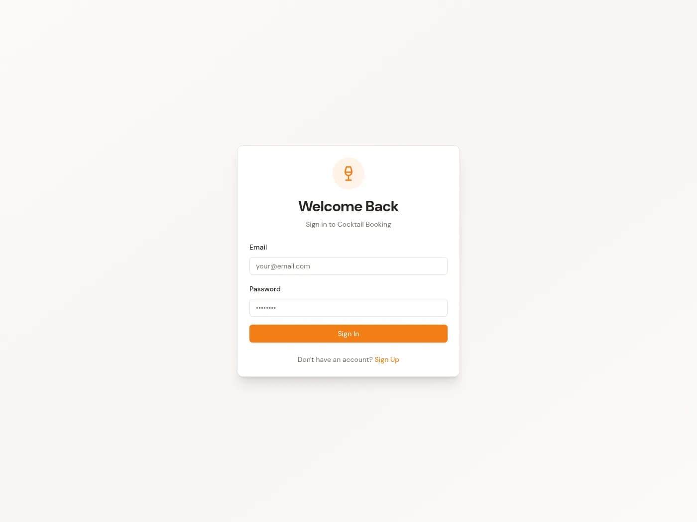 Cocktail Booking Portal
