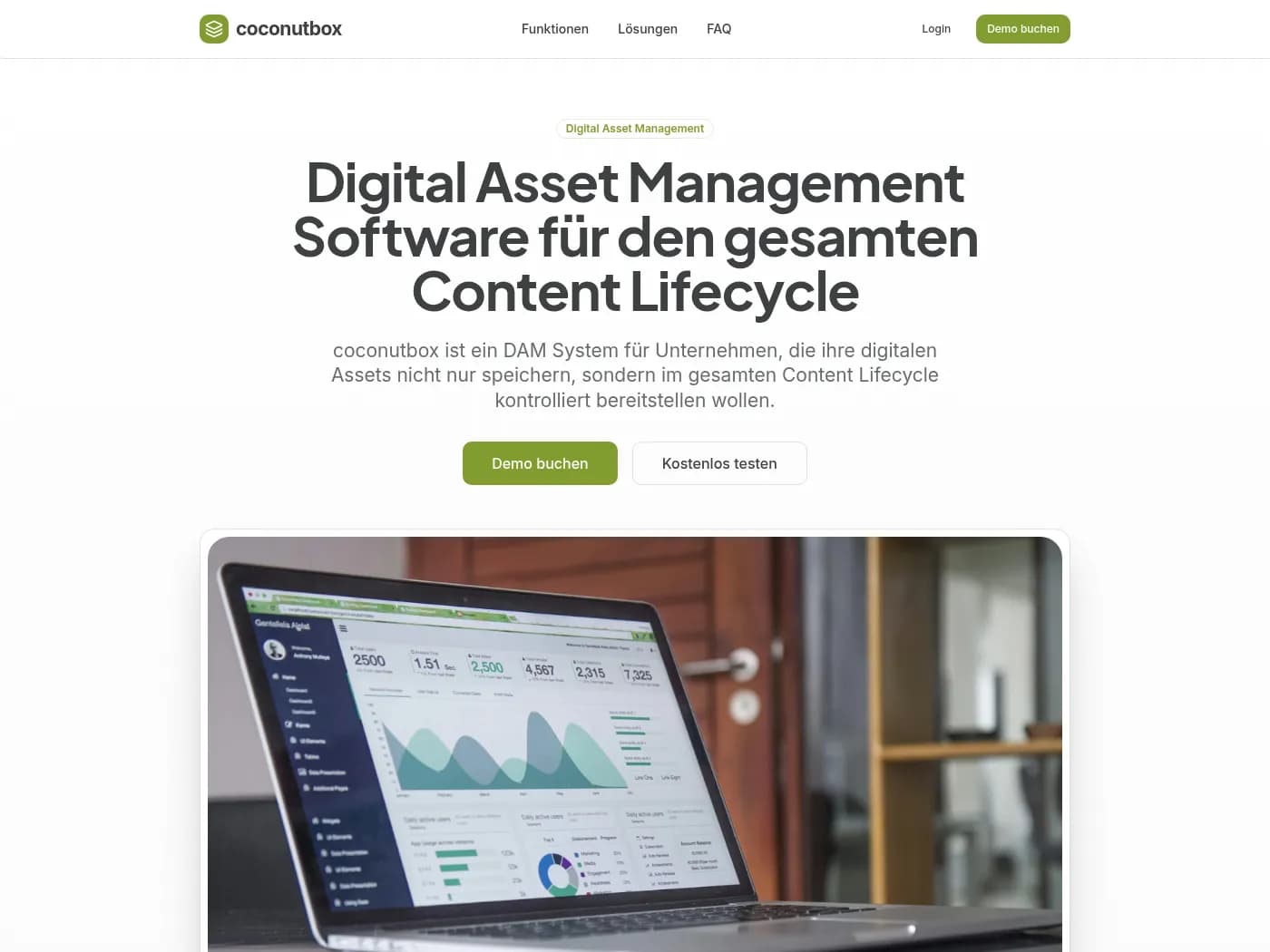 Coconutbox DAM Landing Page