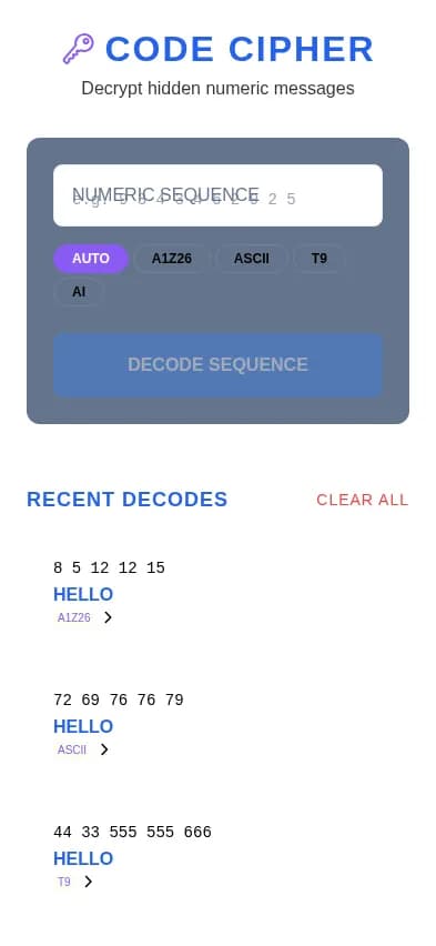 Code Cipher Tool