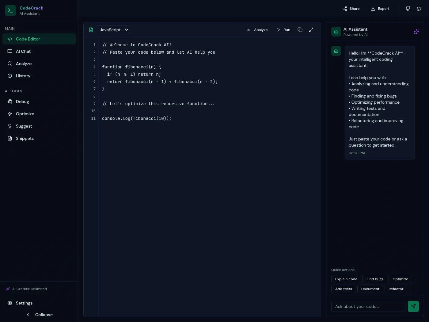 CodeCrack AI Assistant