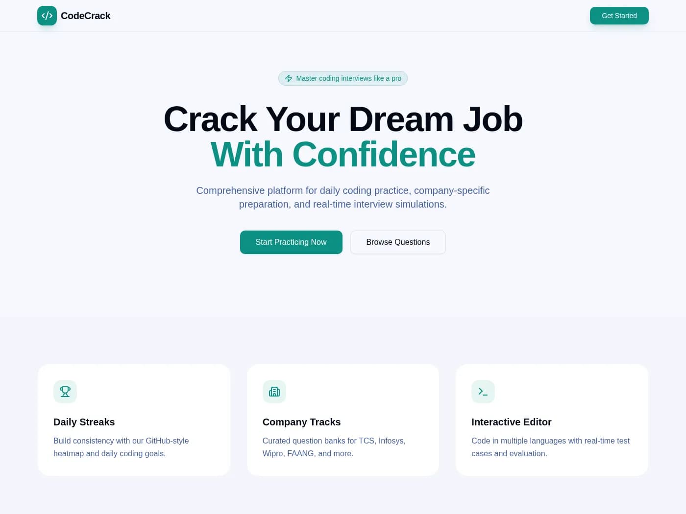 CodeCrack Practice Hub
