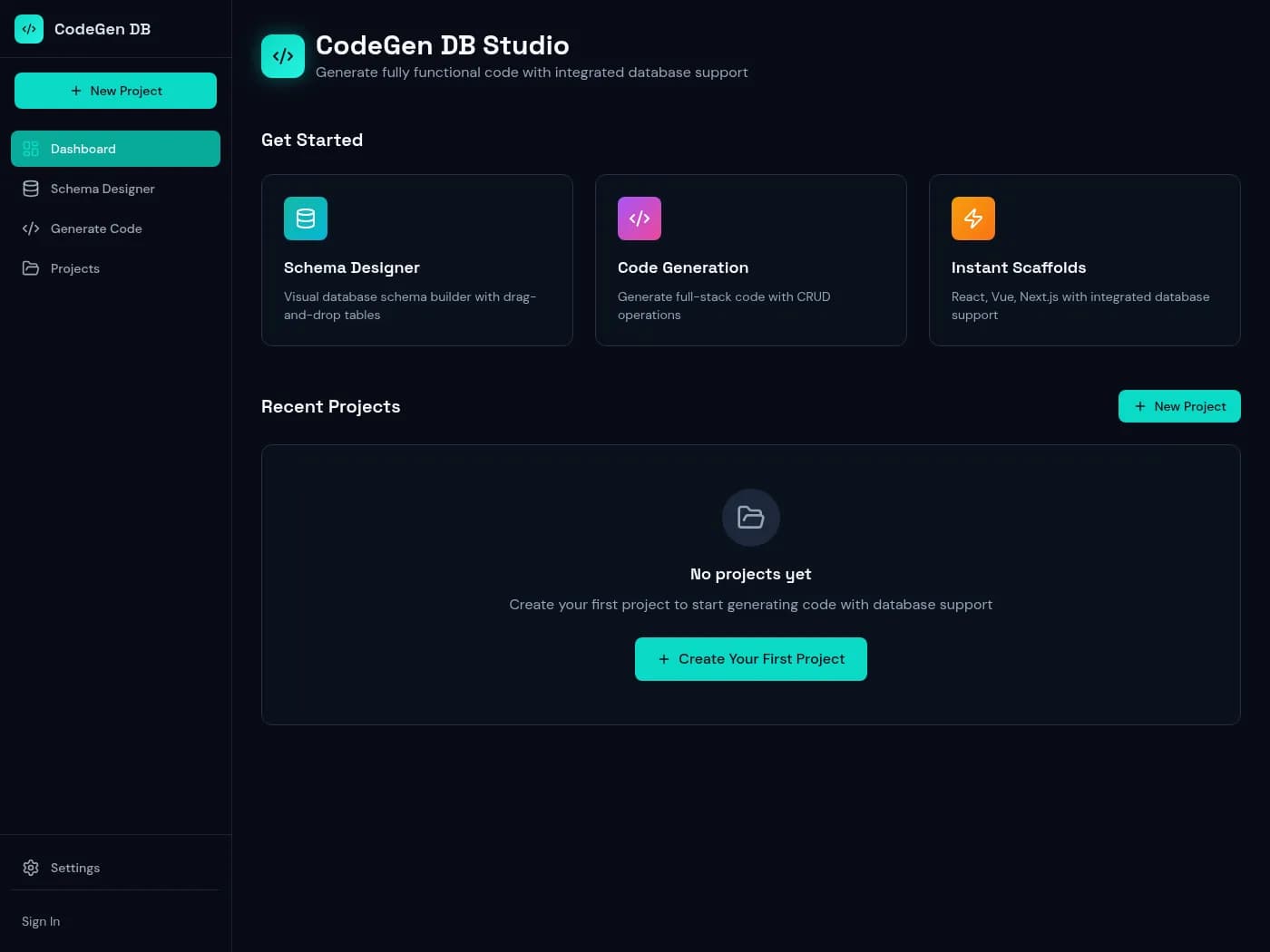 CodeGen DB Studio
