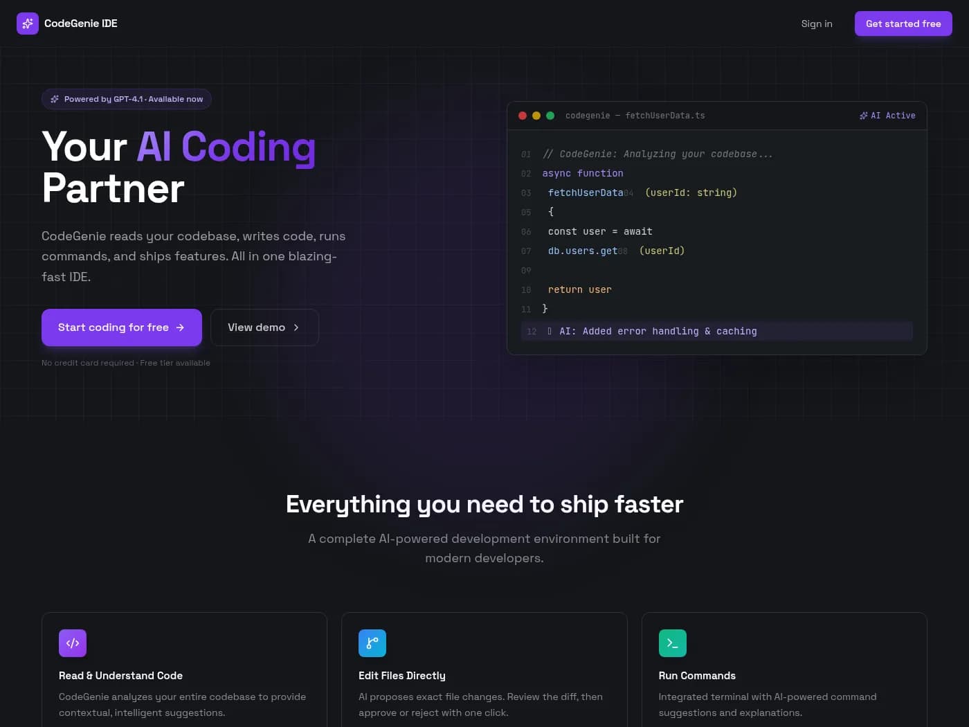 CodeGenie IDE