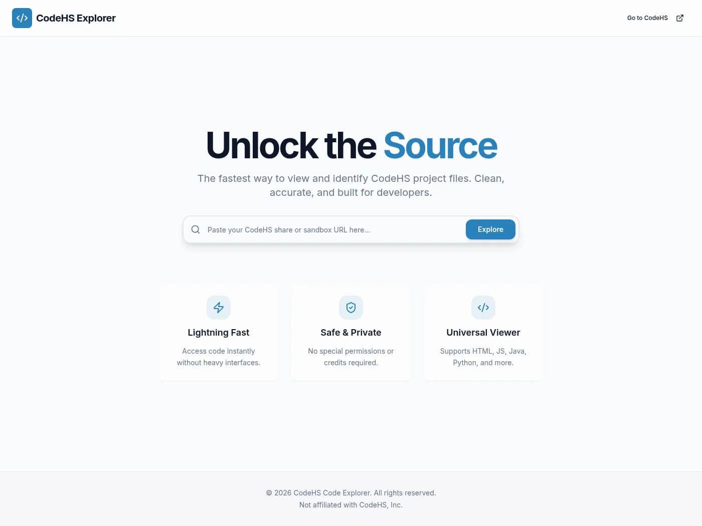 CodeHS Code Explorer