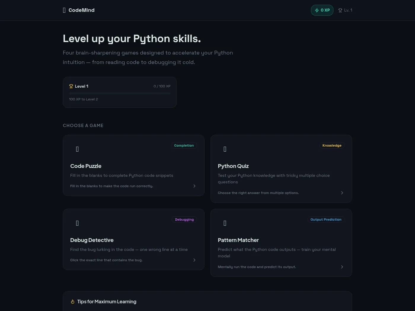 CodeMind Games