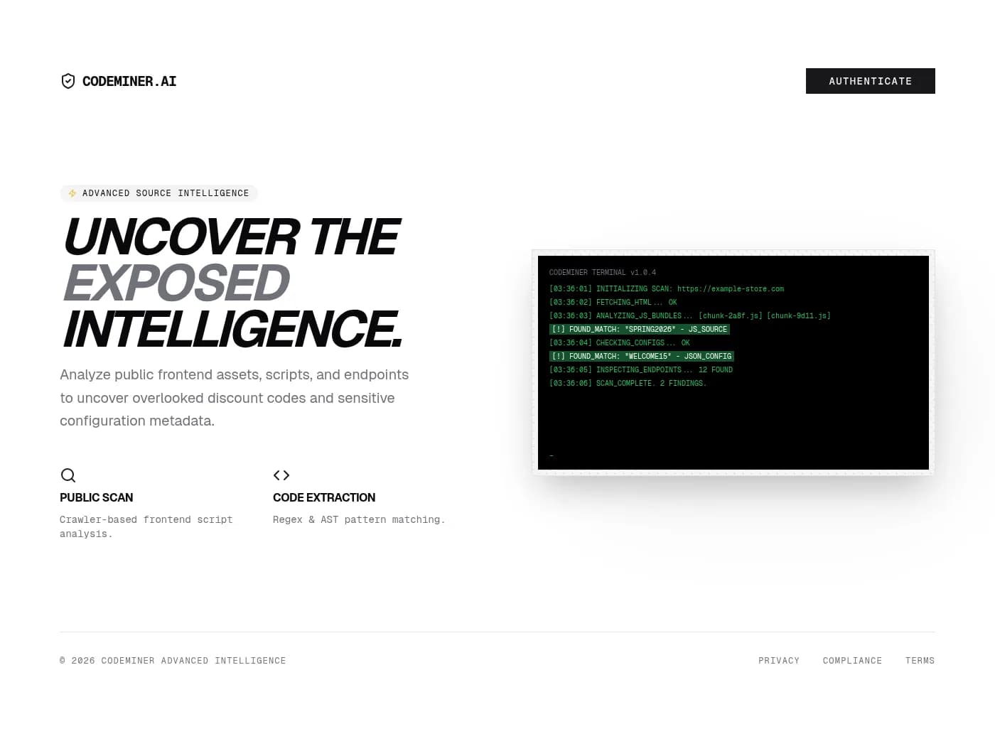 CodeMiner AI Scanner