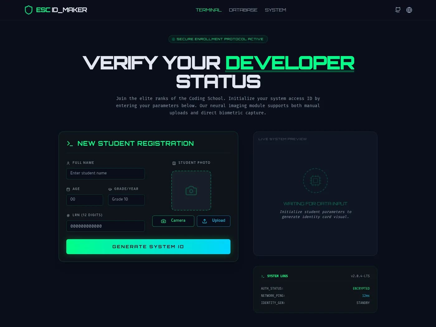 CodeSchool ID Maker