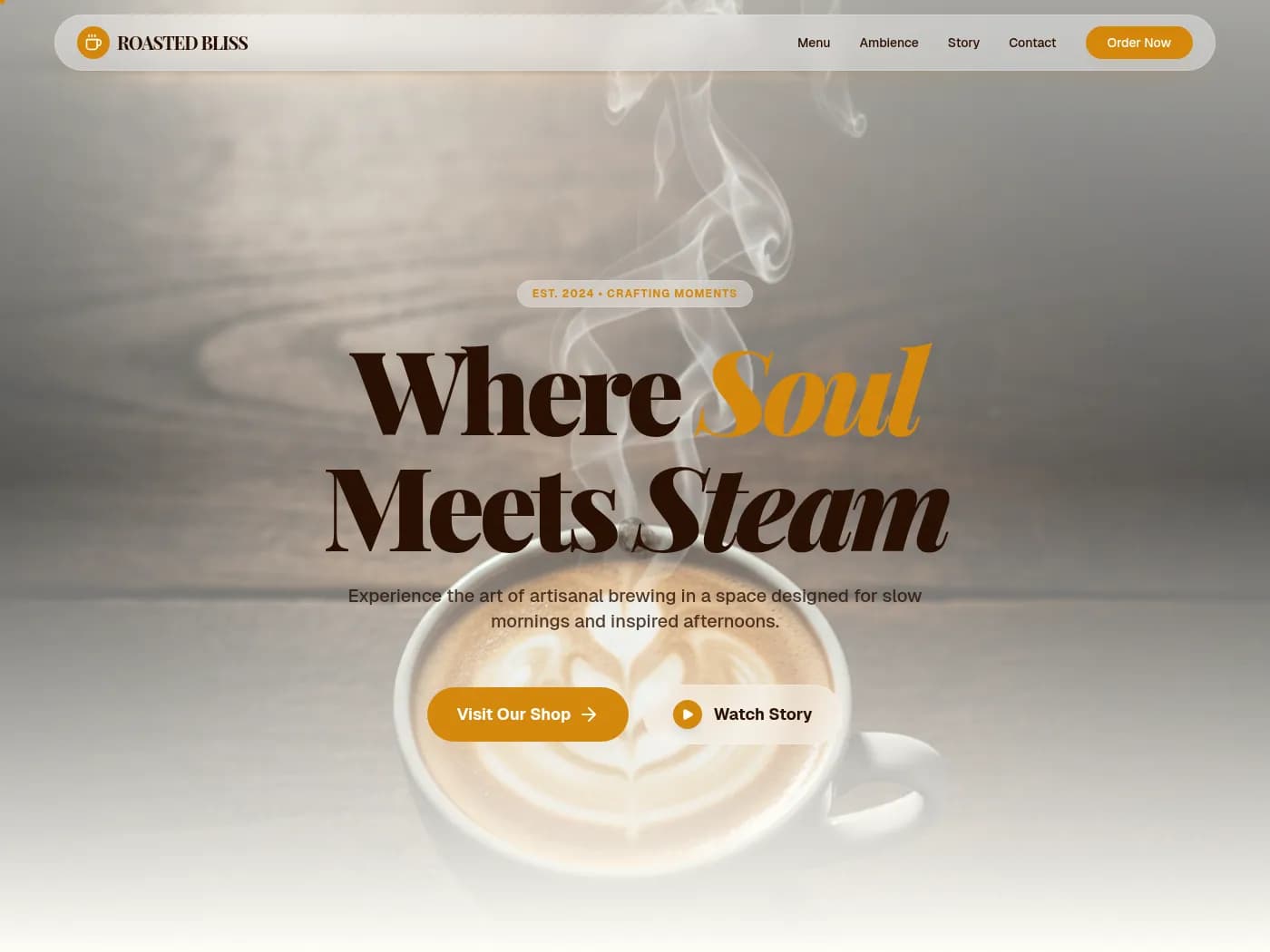 Animated Coffee Shop Site