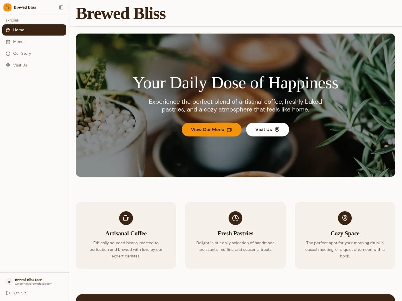 Brewed Bliss Website