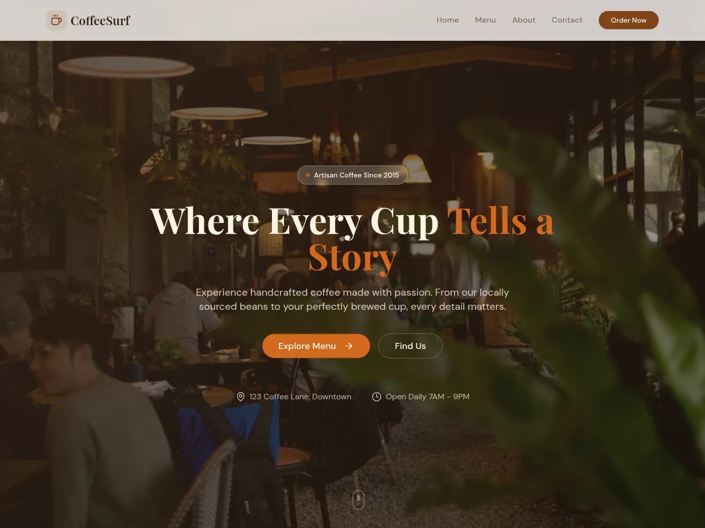 CoffeeSurf Landing