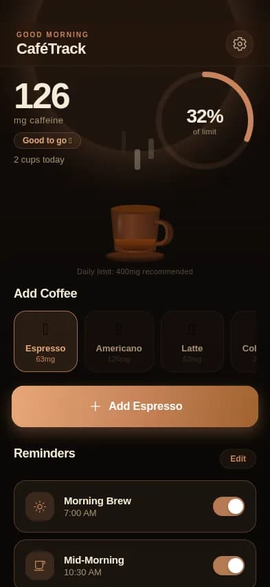 CaféTrack iOS