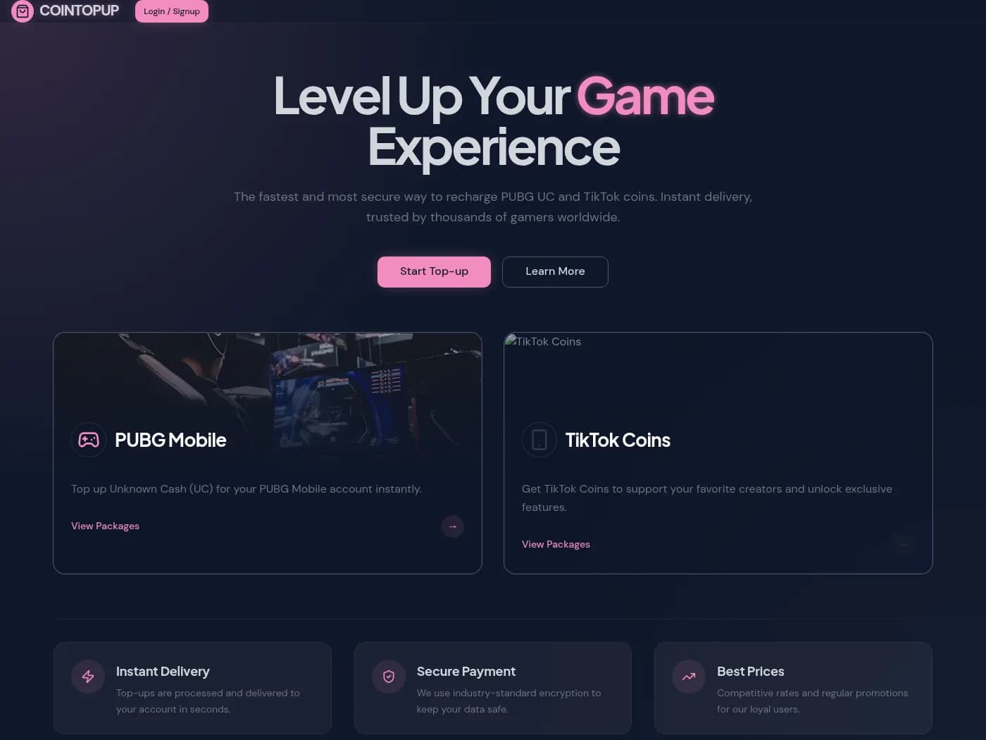 CoinTopUp Platform