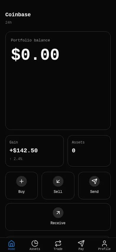 Coinbase UI Replica