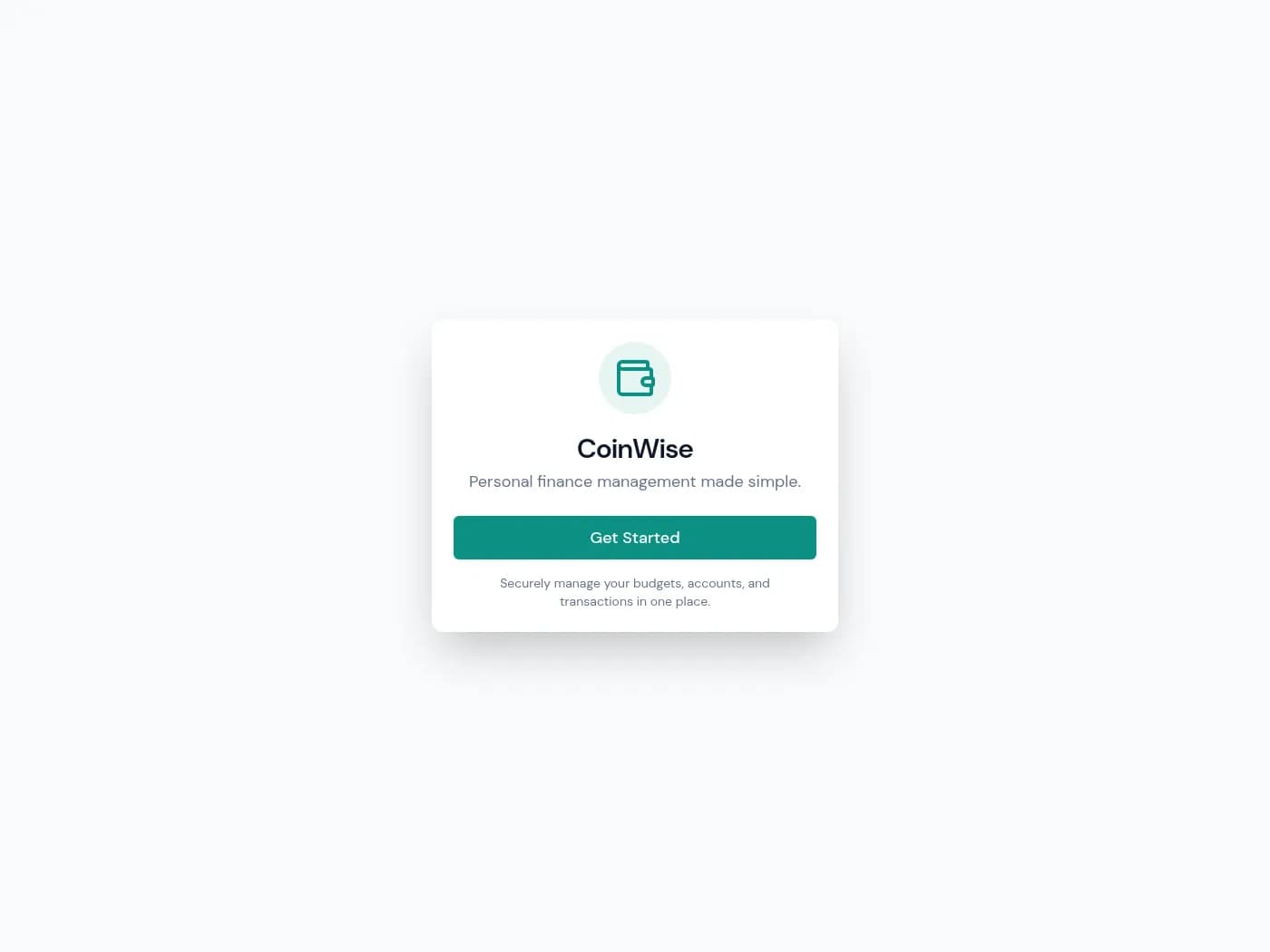 CoinWise Finance Manager