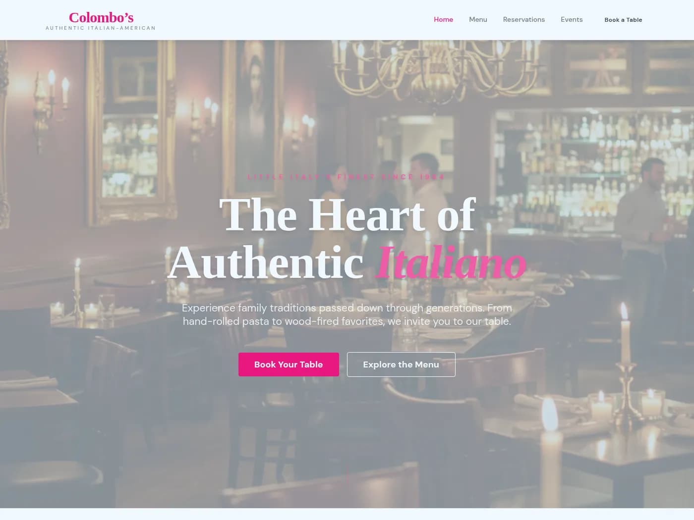 Colombo’s Restaurant Portal