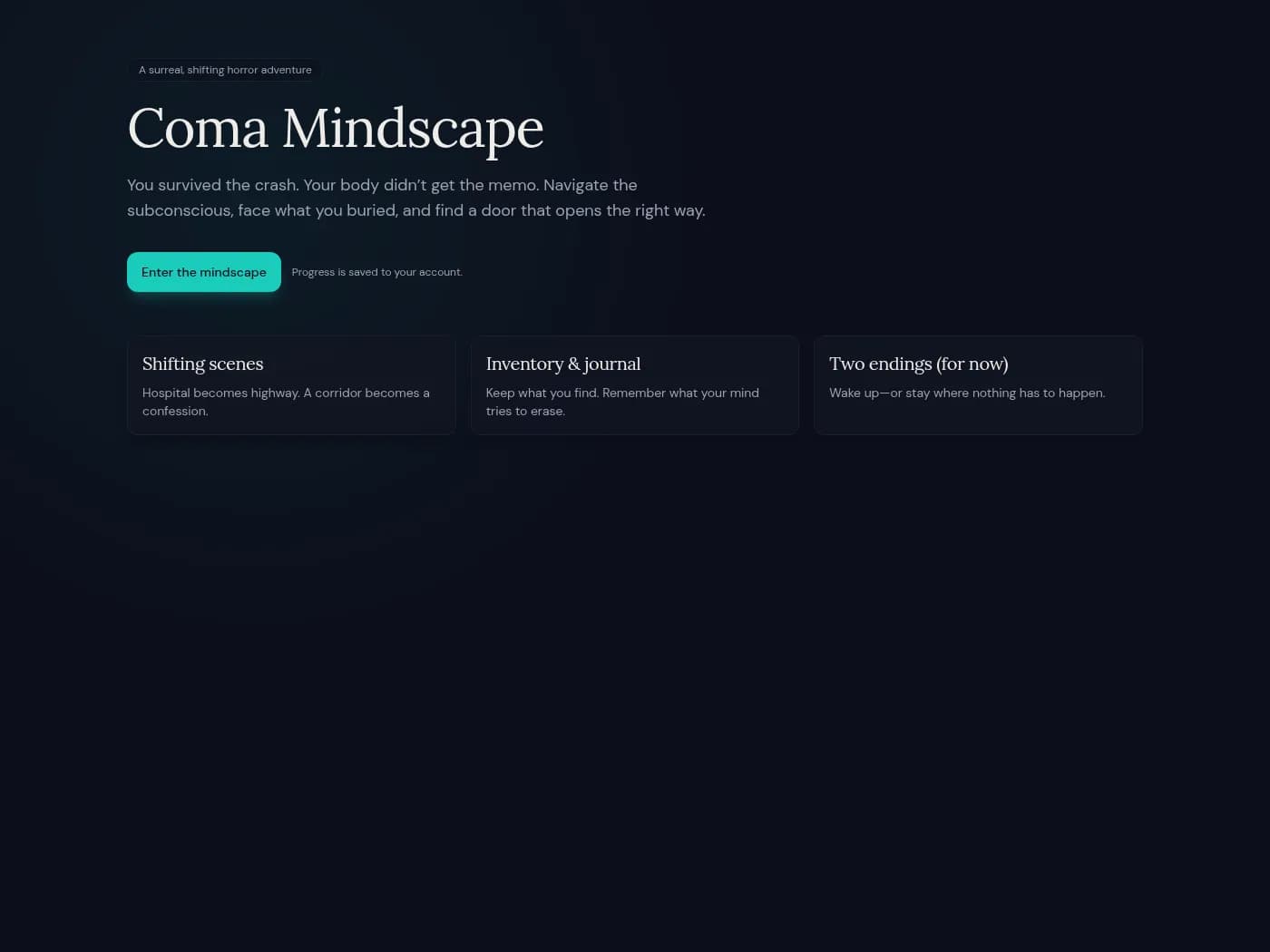 Coma Mindscape Horror Game