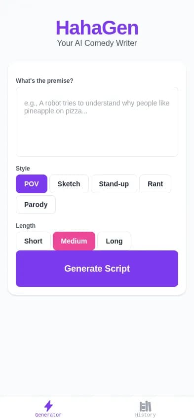 Comedy Script Generator