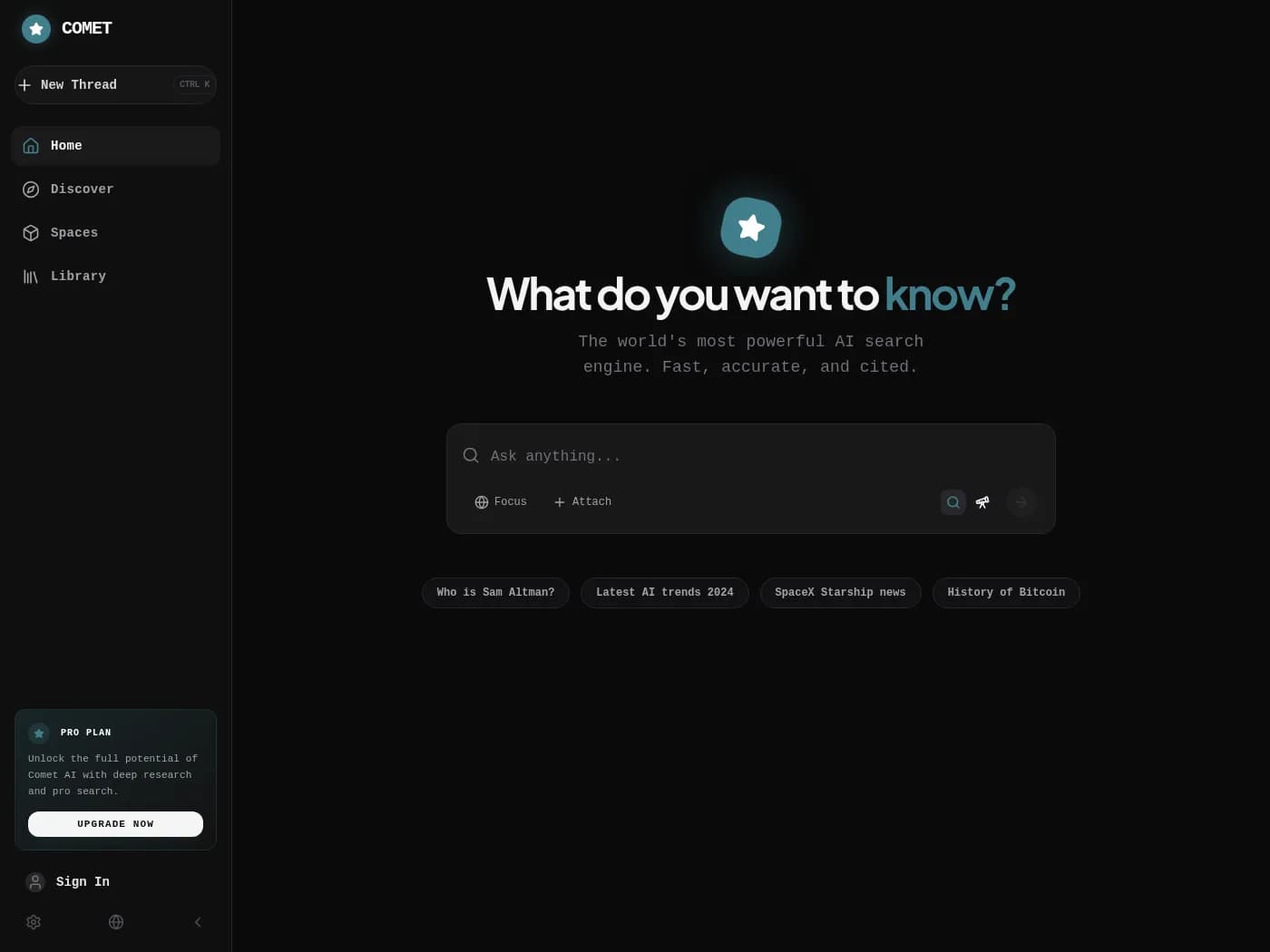 Comet AI Search
