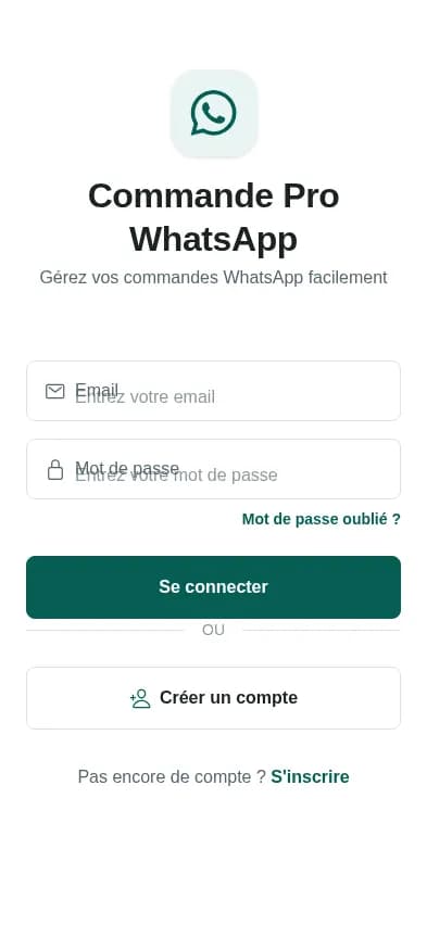 Commande Pro WhatsApp