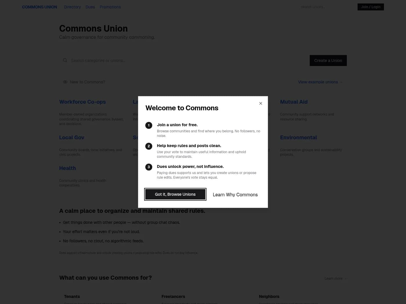 Commons Union MVP