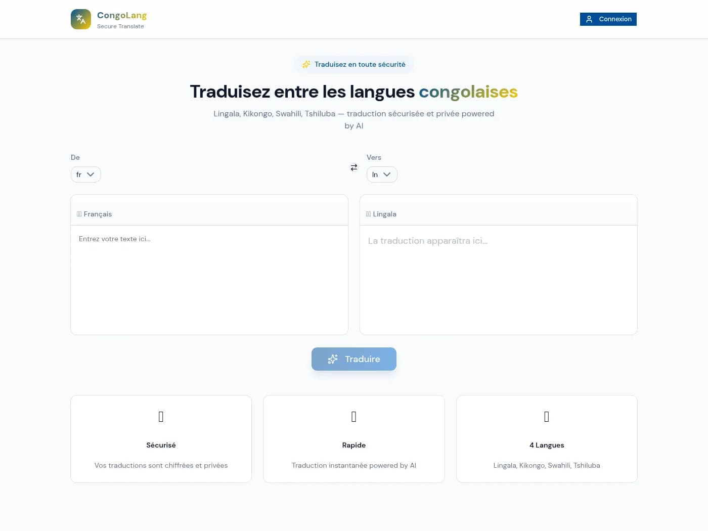 CongoLang Secure Translate