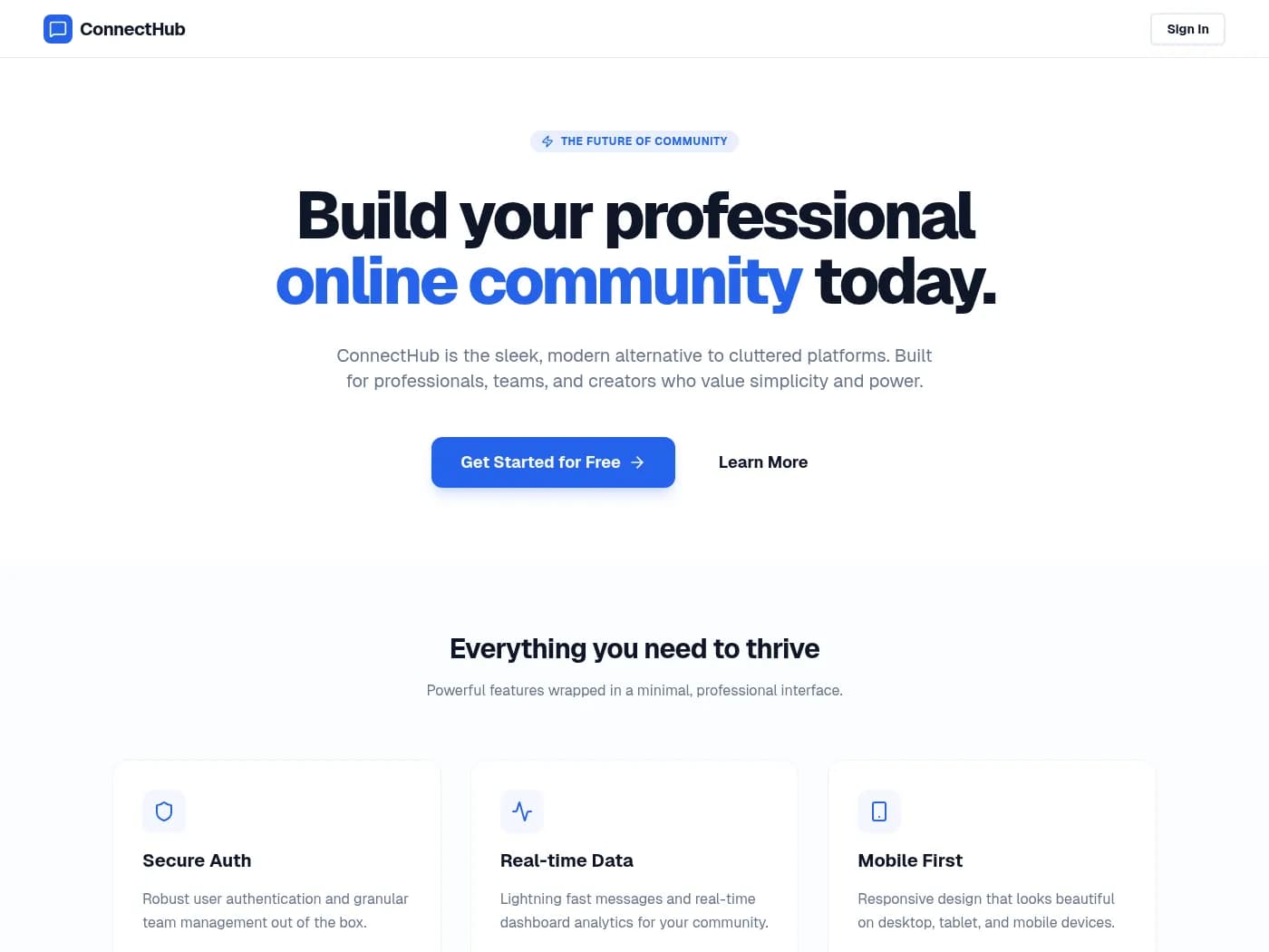 ConnectHub Community Platform