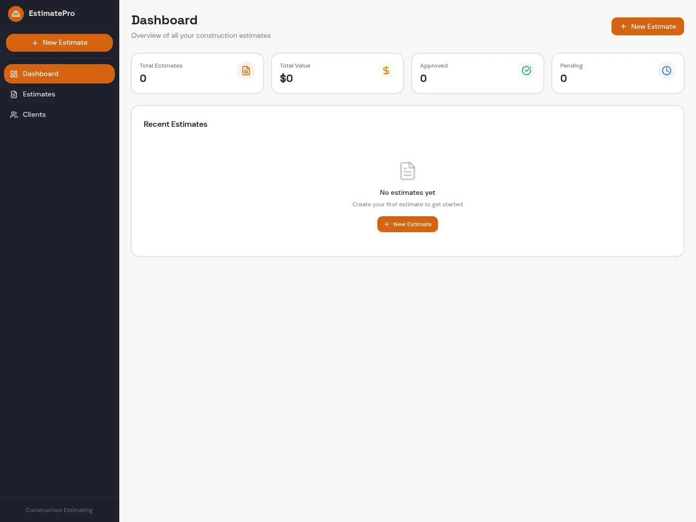 EstimatePro Web Portal