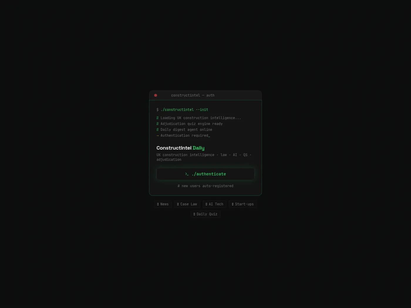 ConstructIntel Daily Agent