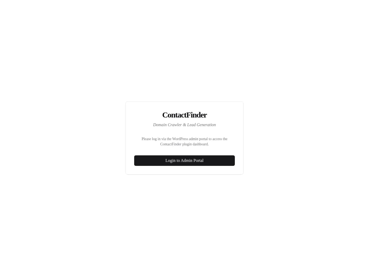 ContactFinder WP Plugin