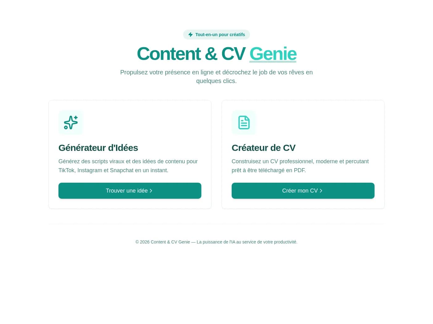Content & CV Genie