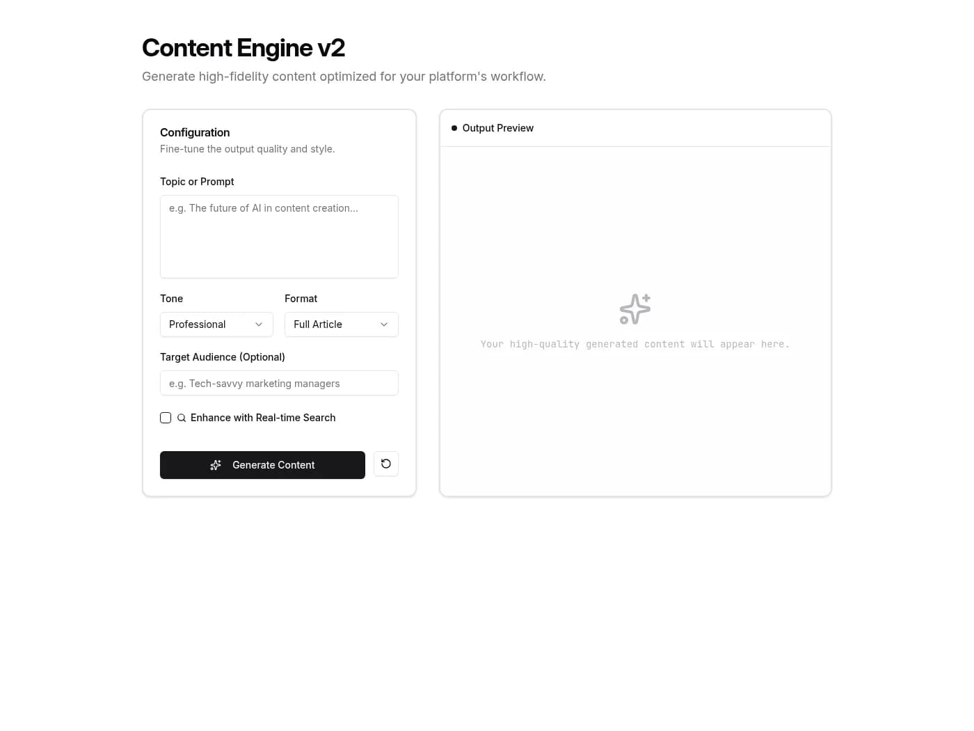 High Quality Content Generator
