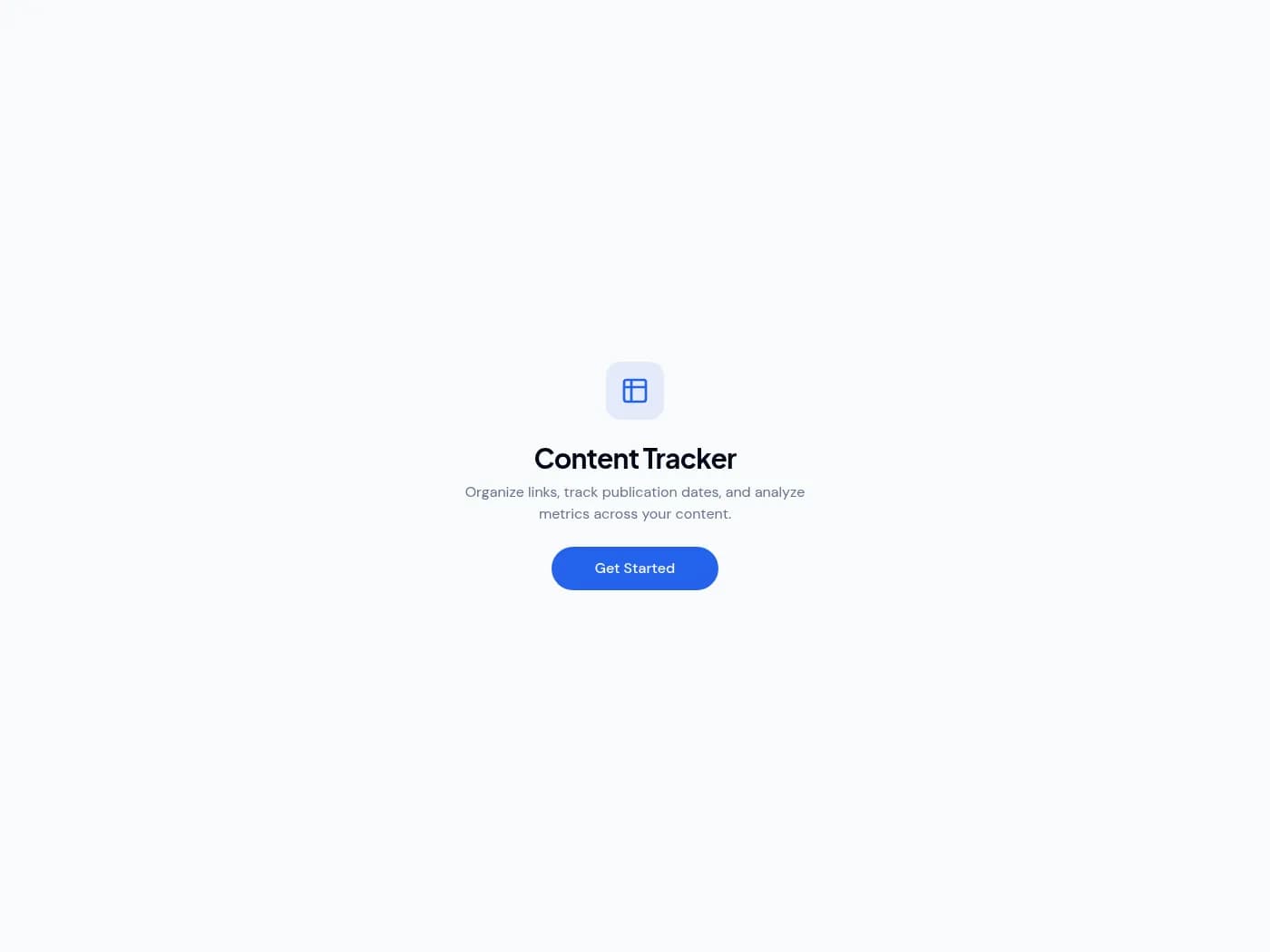 Content Tracker Table