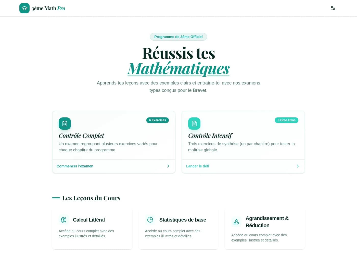 3ème Contrôles & Cours App