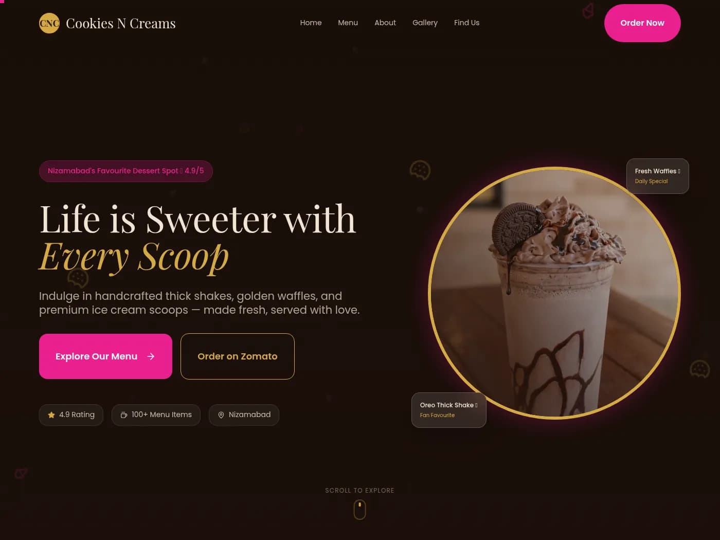 Cookies N Creams Web Experience