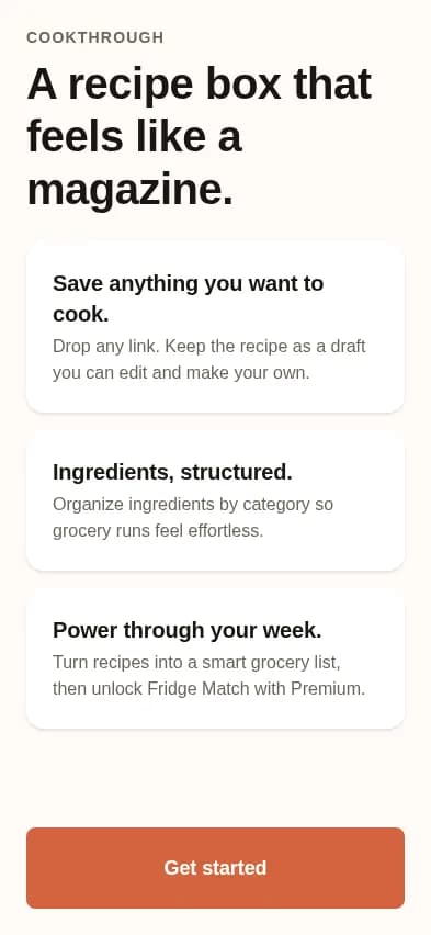 Cookthrough