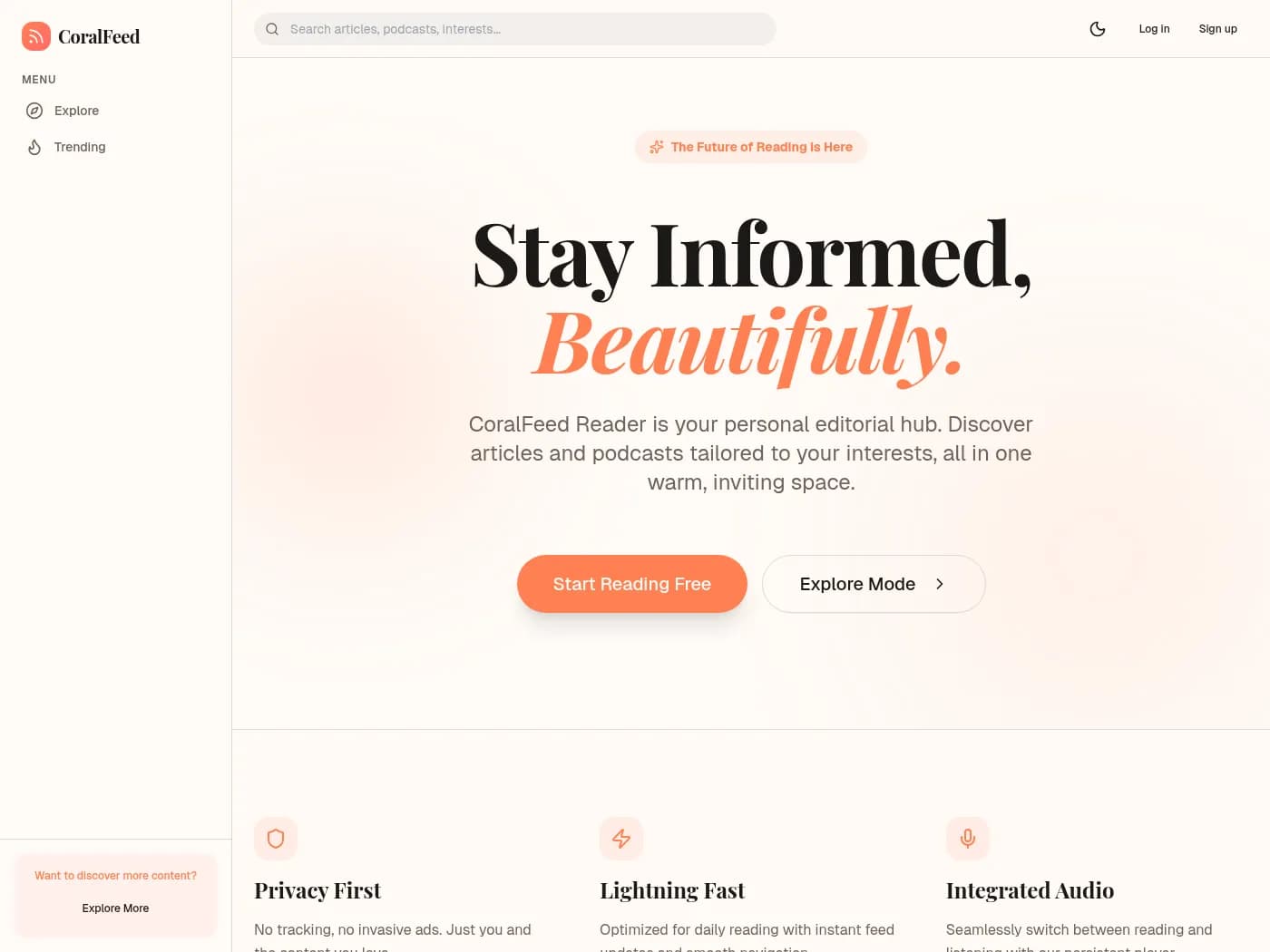 CoralFeed Reader
