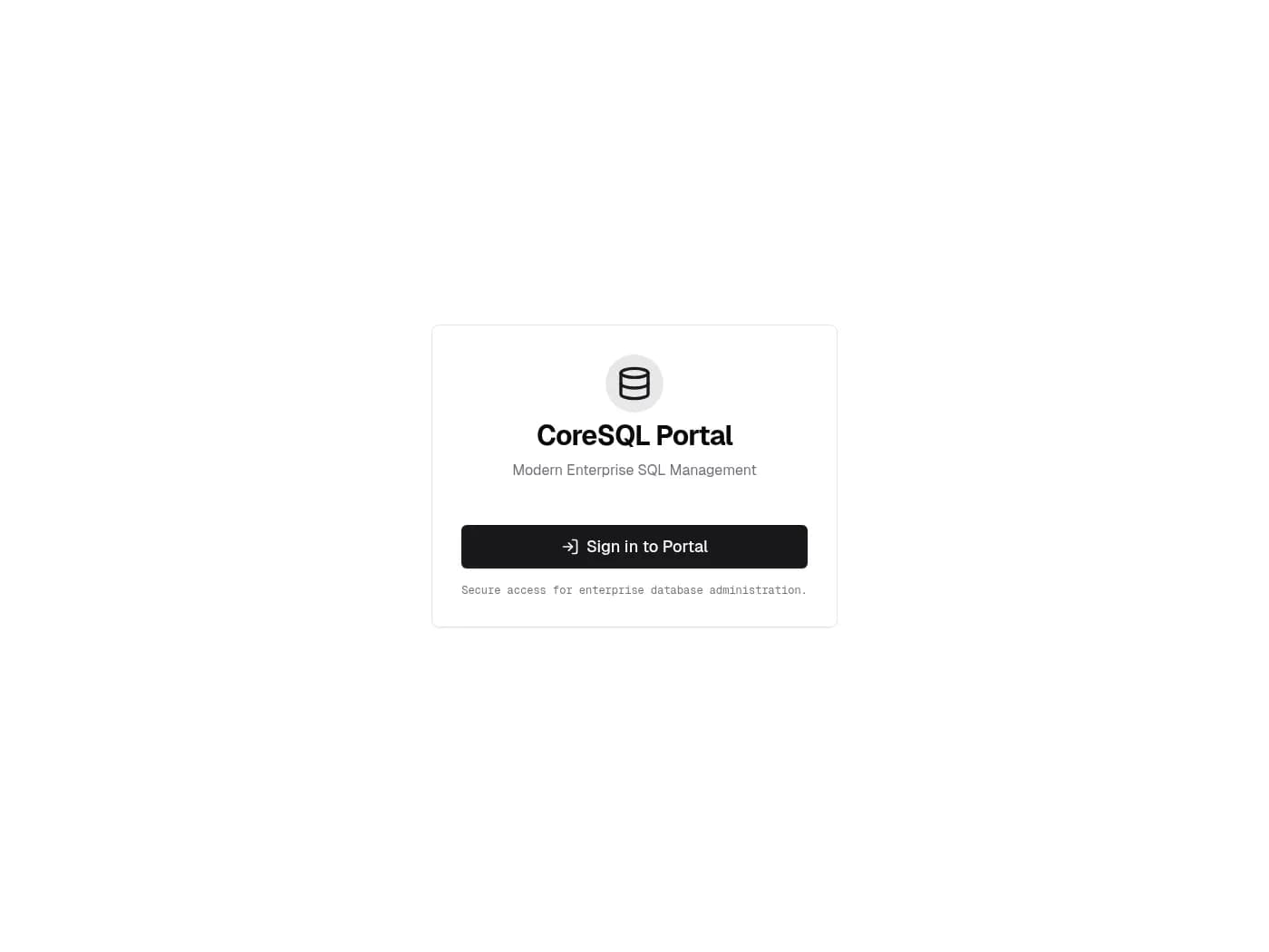 CoreSQL Web Portal