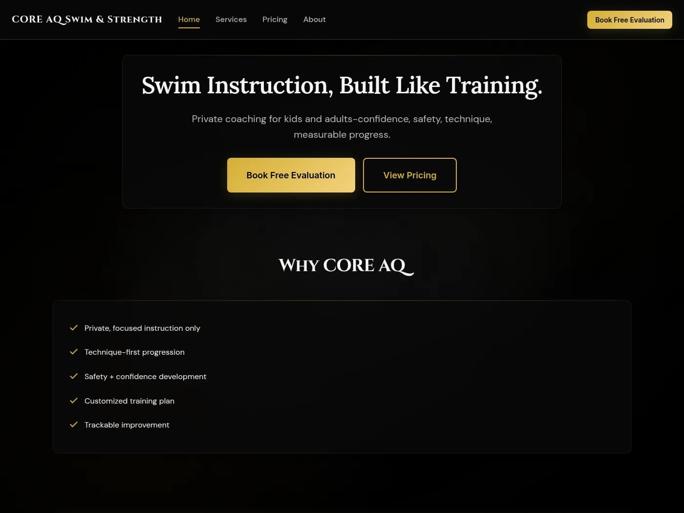 CORE AQ Black Water Site