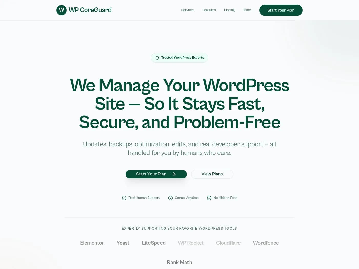 CoreGuard Landing Page