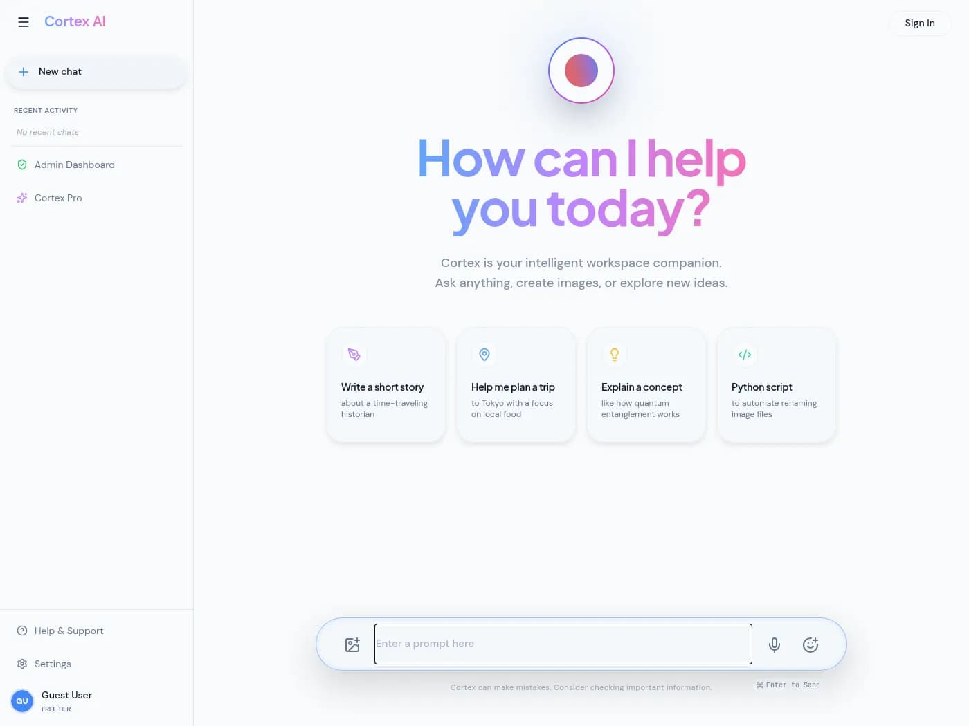 Cortex AI Web Portal