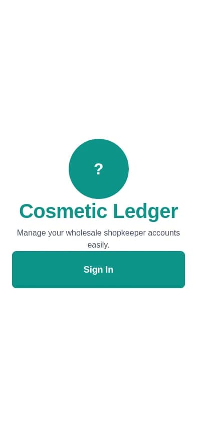 Cosmetic Ledger App