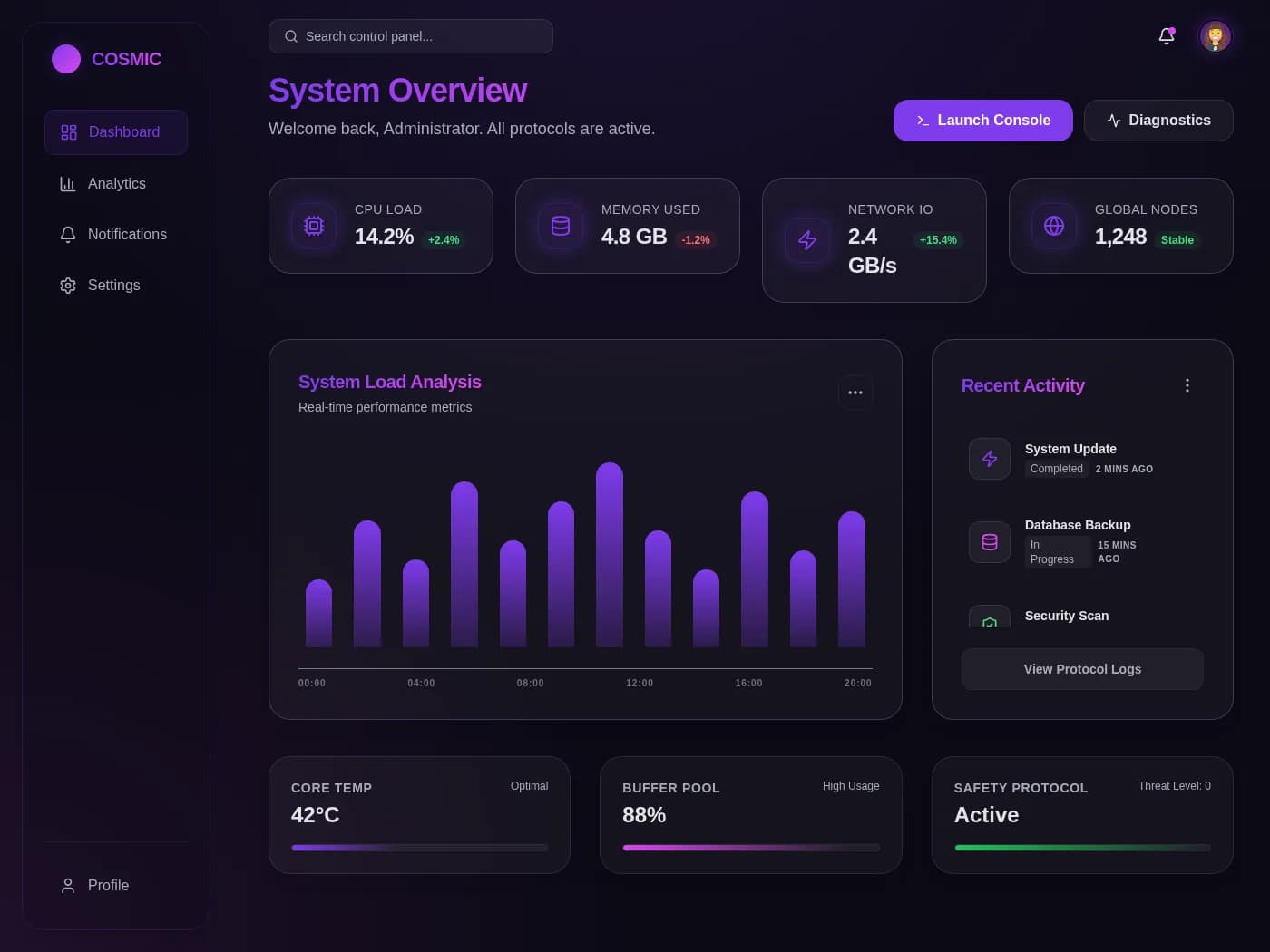 Cosmic Glass UI